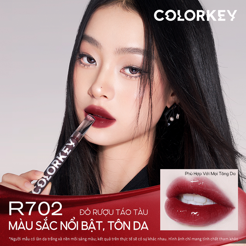 Son tint bóng Colorkey dạng lỏng lâu trôi glasting water tint 1.7g